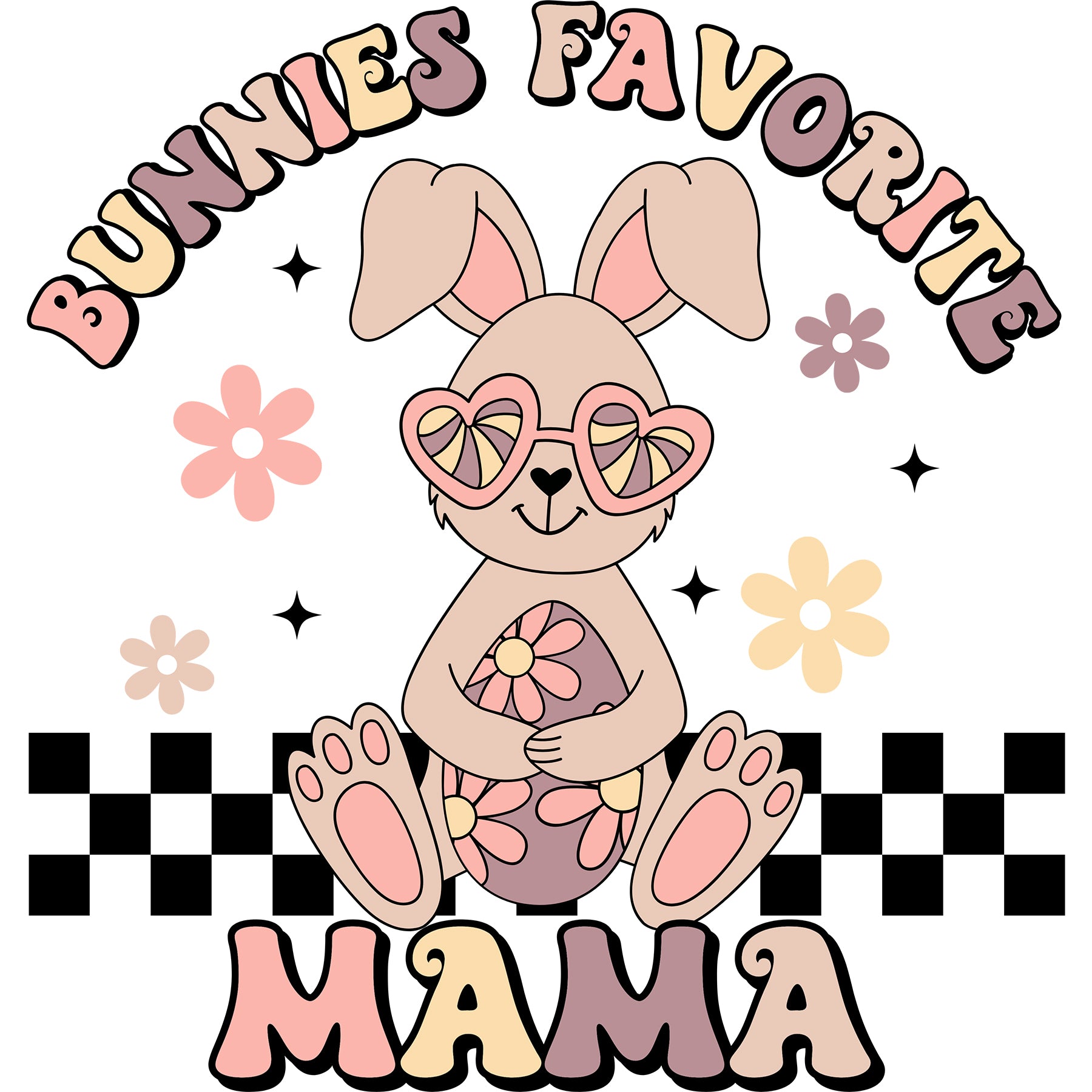 Bunnies Favorite Mama Dtf Transfer Snappydtf