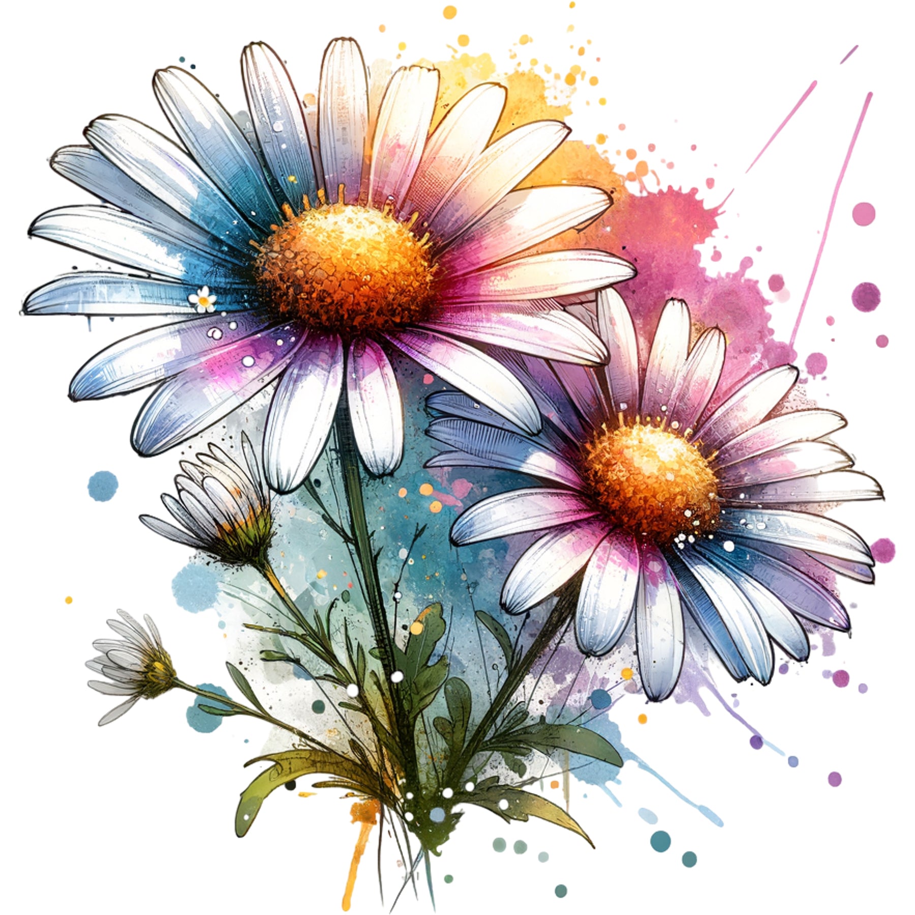 Two Daisies - DTF Transfer – SnappyDTF.com