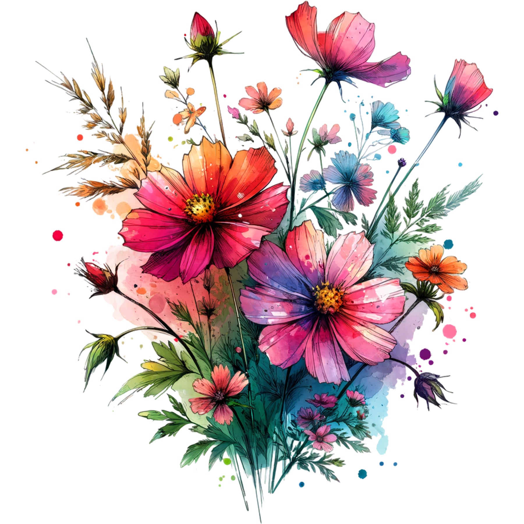 Wild Flower Bouquet - DTF Transfer – SnappyDTF.com