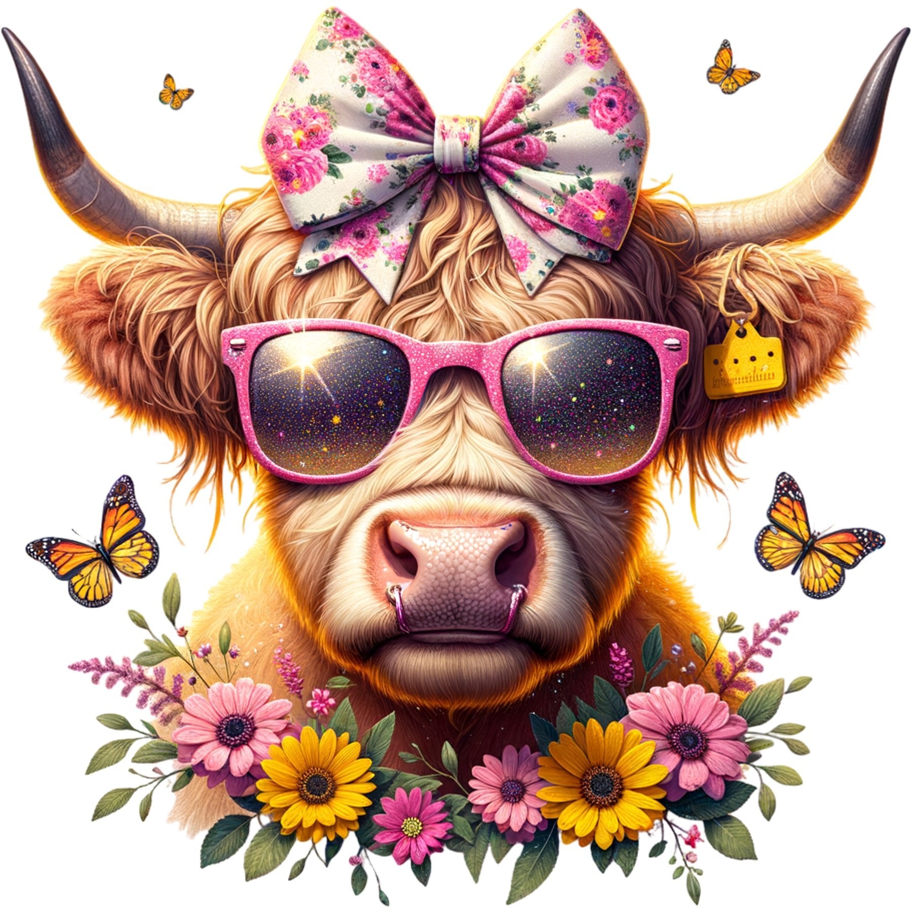 Highland Cow Pink - DTF Transfer – SnappyDTF.com