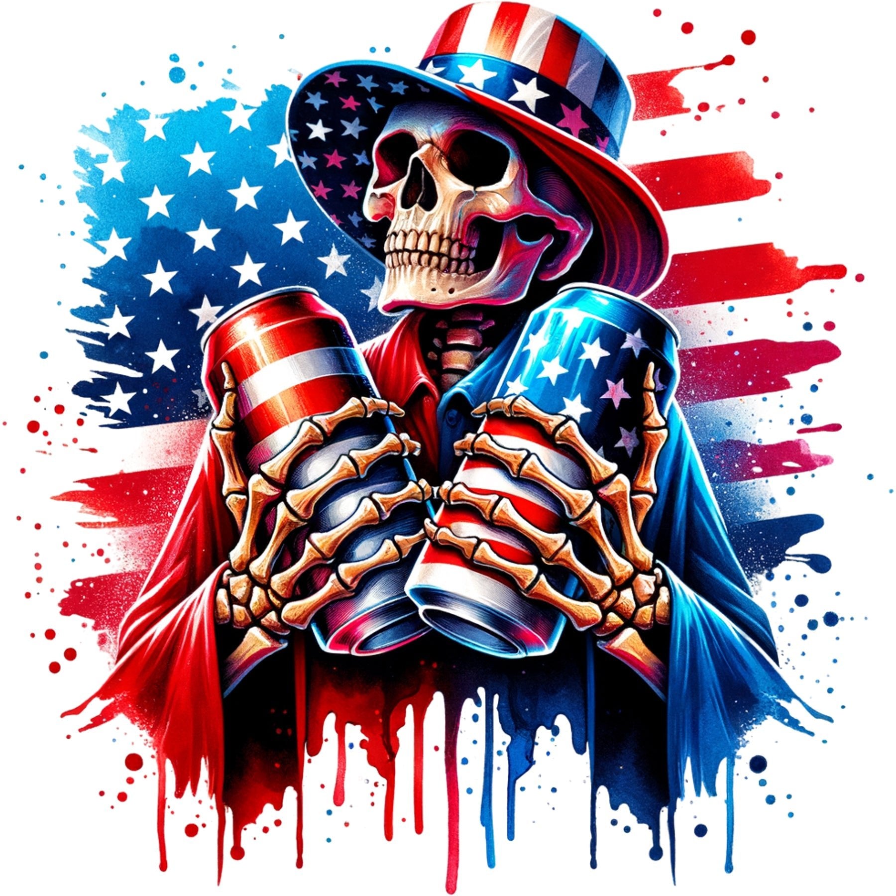 Patriotic Skeleton - DTF Transfer – SnappyDTF.com